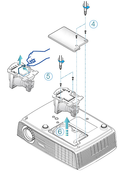 How to replace a projector lamp - Guide - Purple Cat Ltd